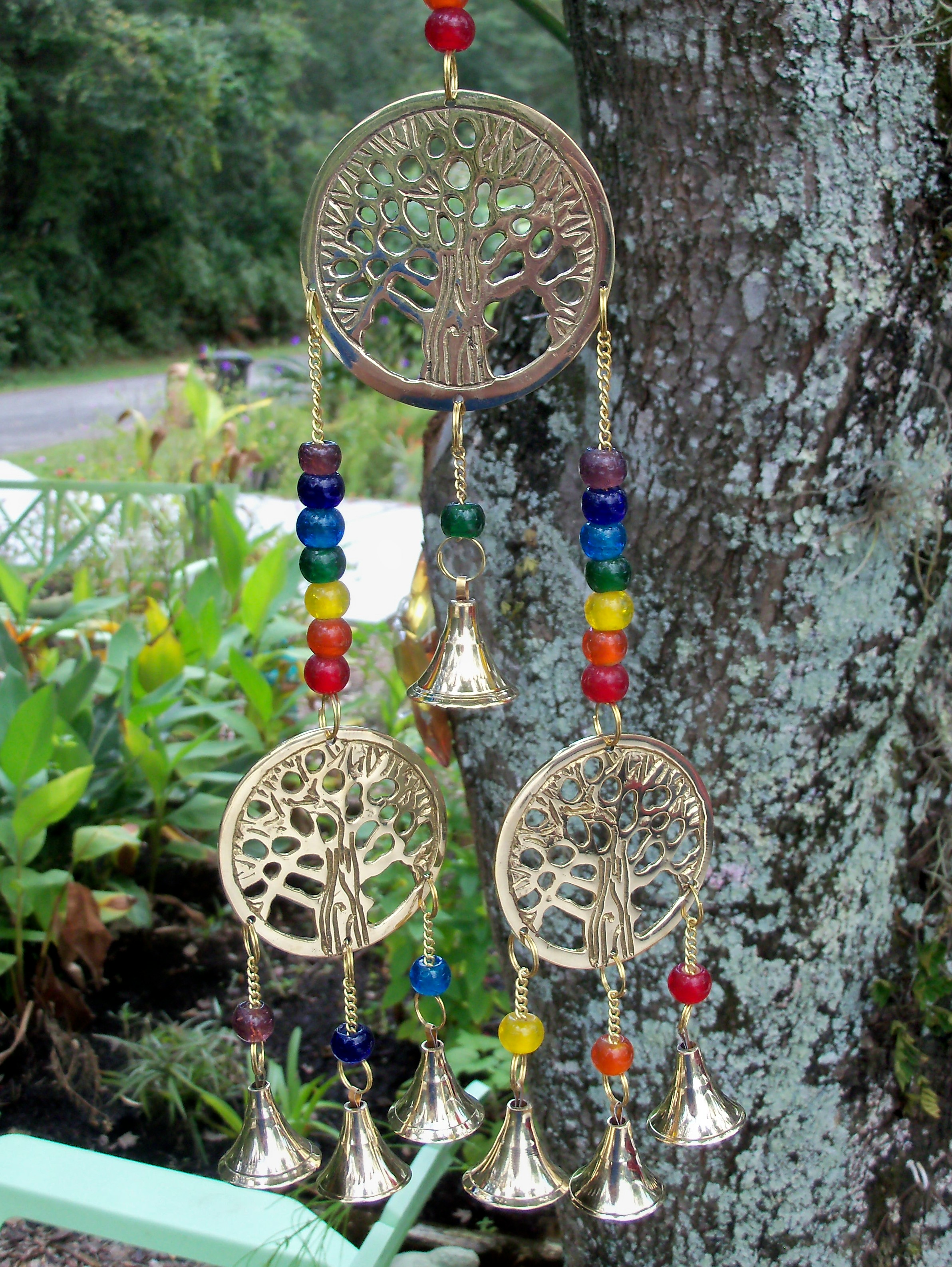 Brass and Beads Tree of Life Wind Chime. Sweet Sound! • Irish Ann