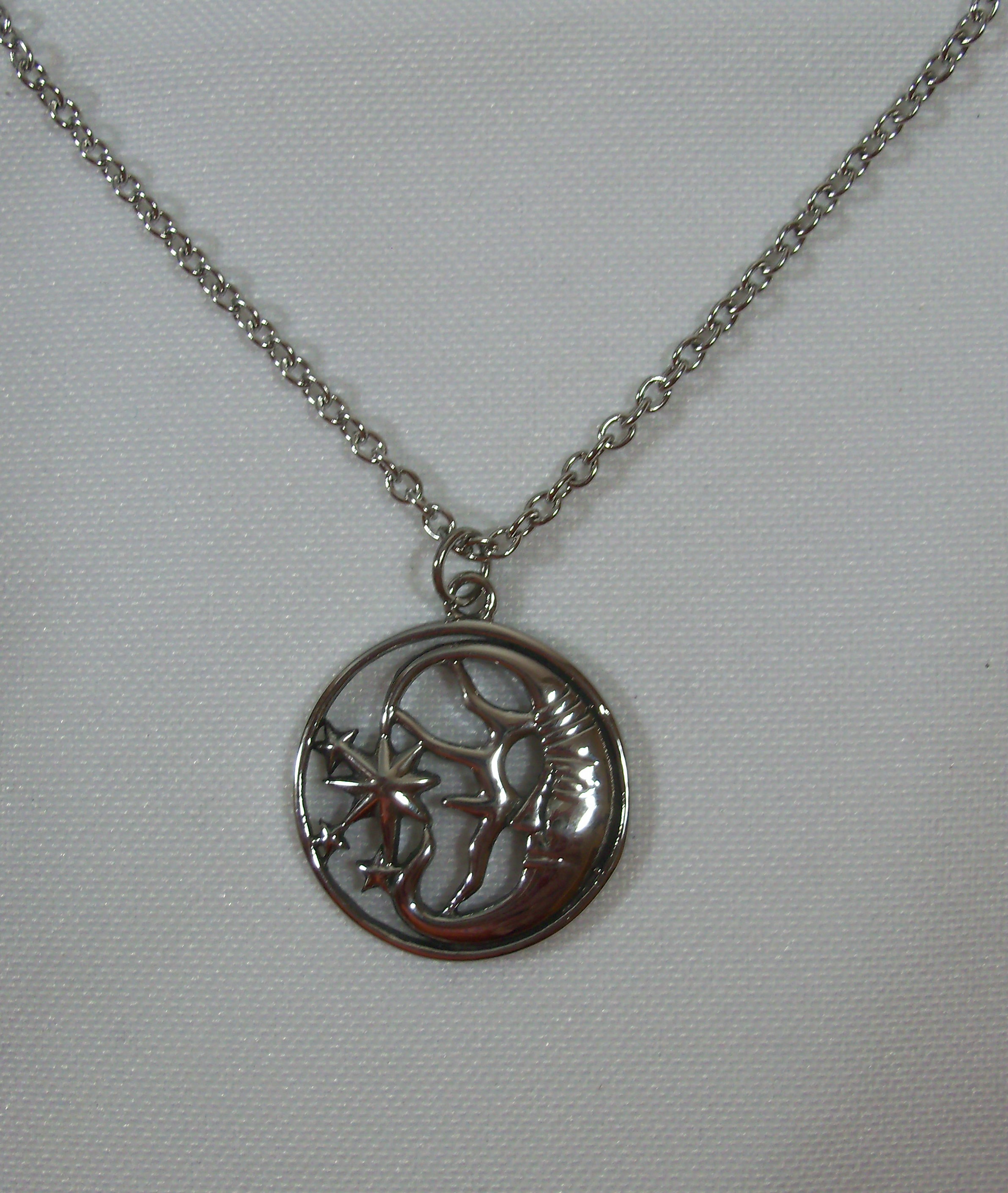 Stainless Steel Celestial Necklace with Moon, Sun and Stars • Irish Ann